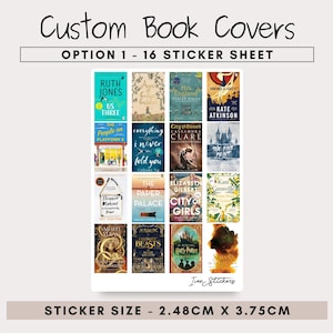 Custom Book Covers Sticker Sheet - Etsy