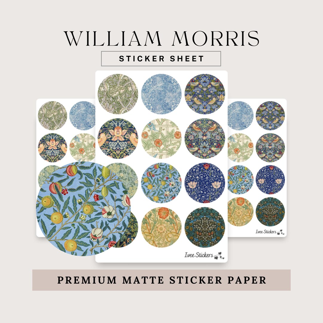 William Morris Sticker Sheet Arts and Crafts Stickers for - Etsy