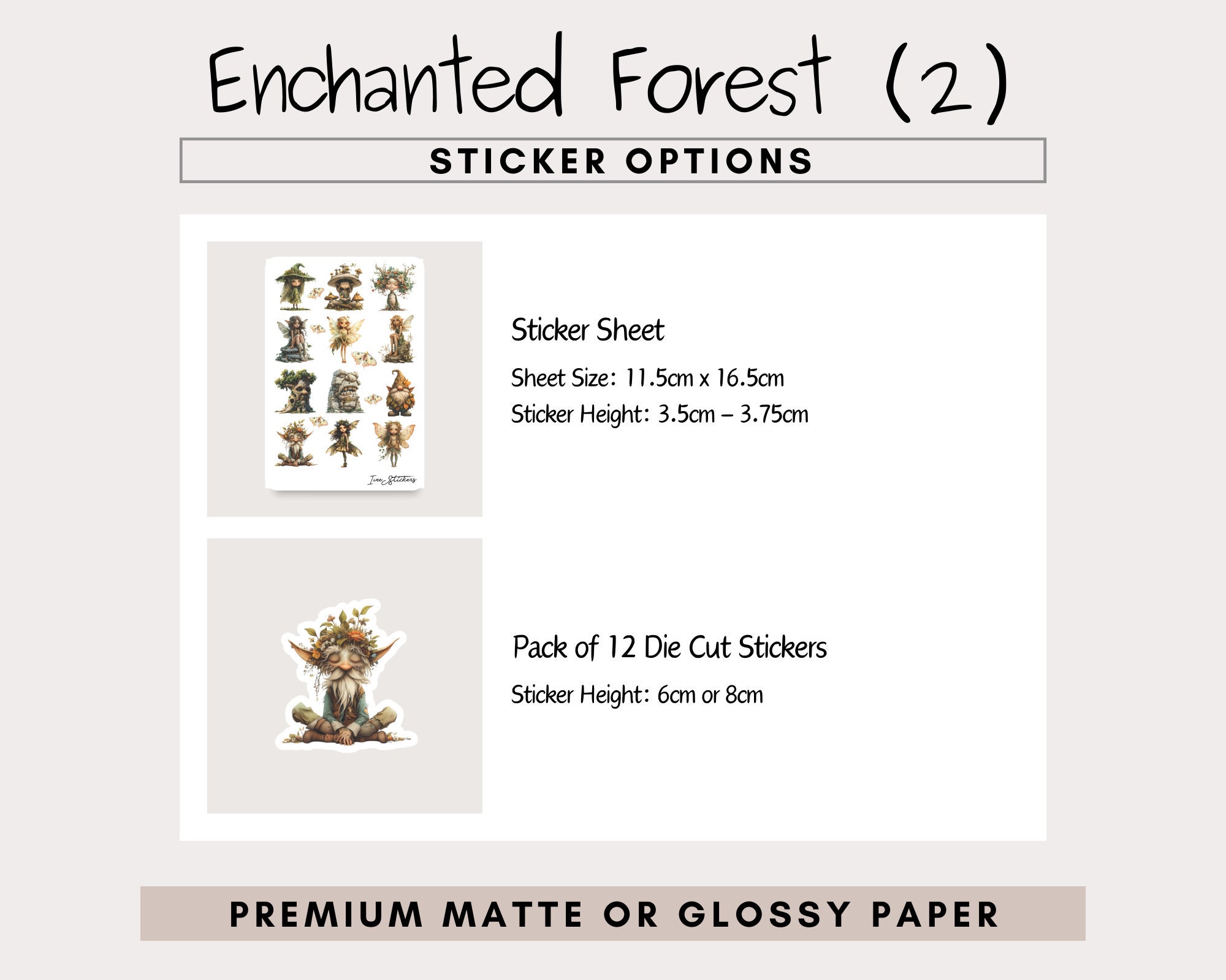 Enchanted Forest Sticker Sheet 2 or Die Cut Stickers Fairy Stickers - Etsy