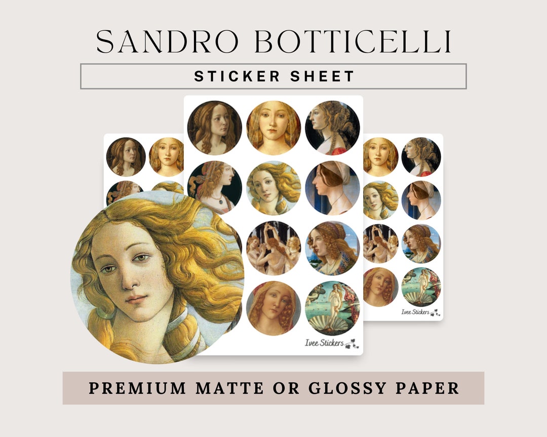 Sandro Botticelli Sticker Sheet Renaissance Art Stickers for Planners ...