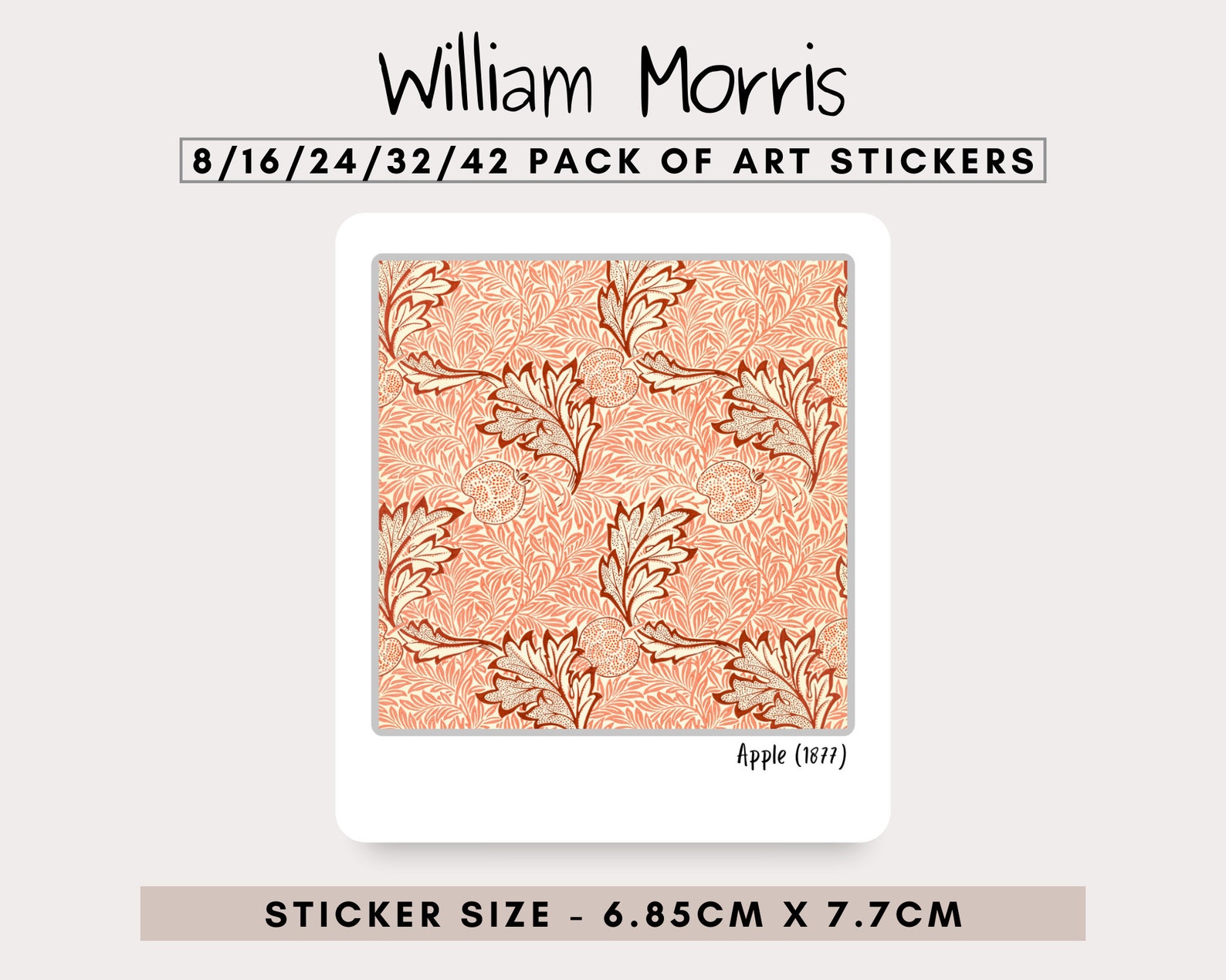 William Morris Stickers Arts & Crafts Stickers - Etsy