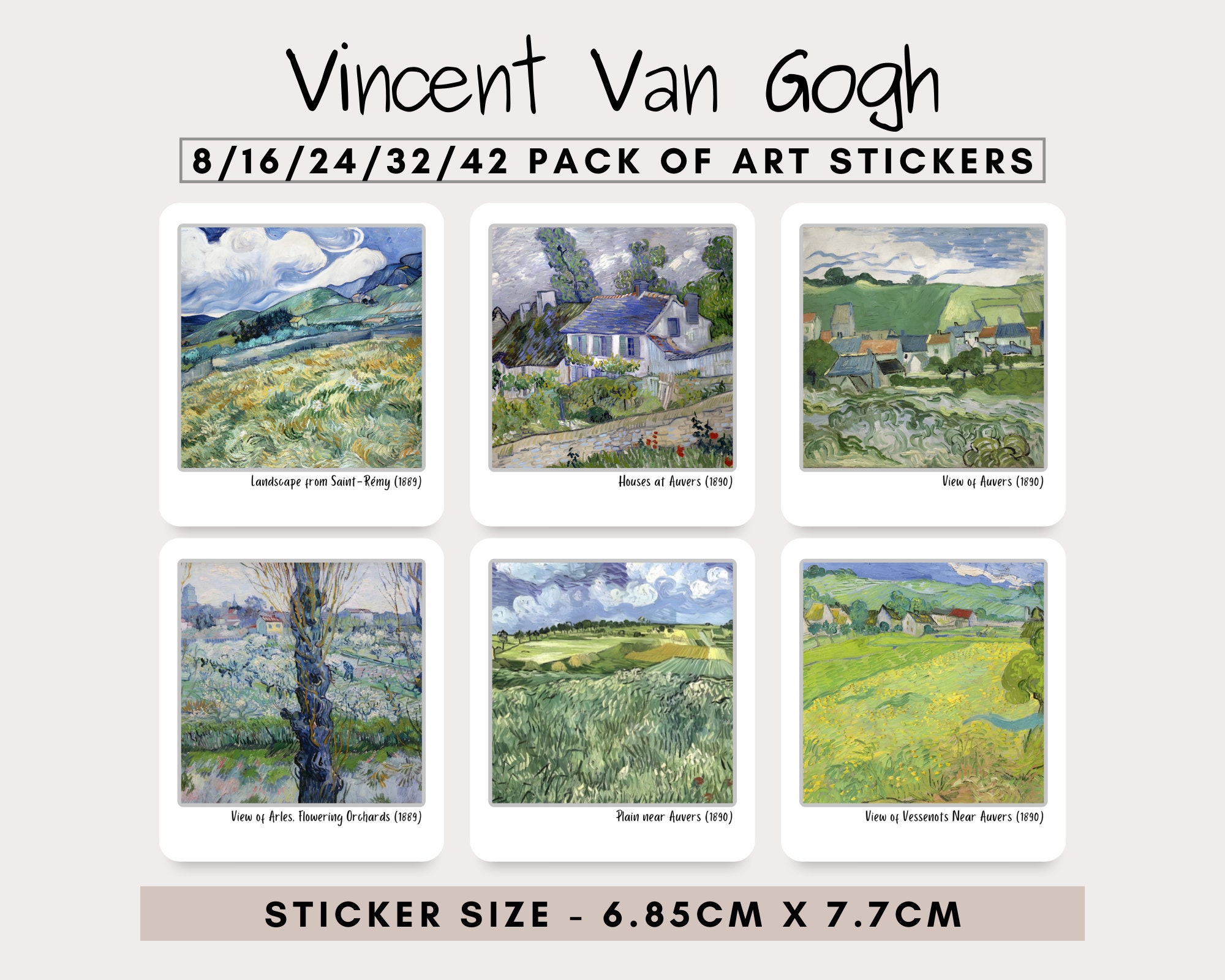 Vincent Van Gogh Stickers Fine Art Stickers for Planners, Journals ...