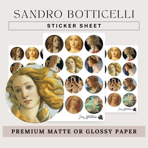 Sandro Botticelli Sticker Sheet Renaissance Art Stickers for Planners ...