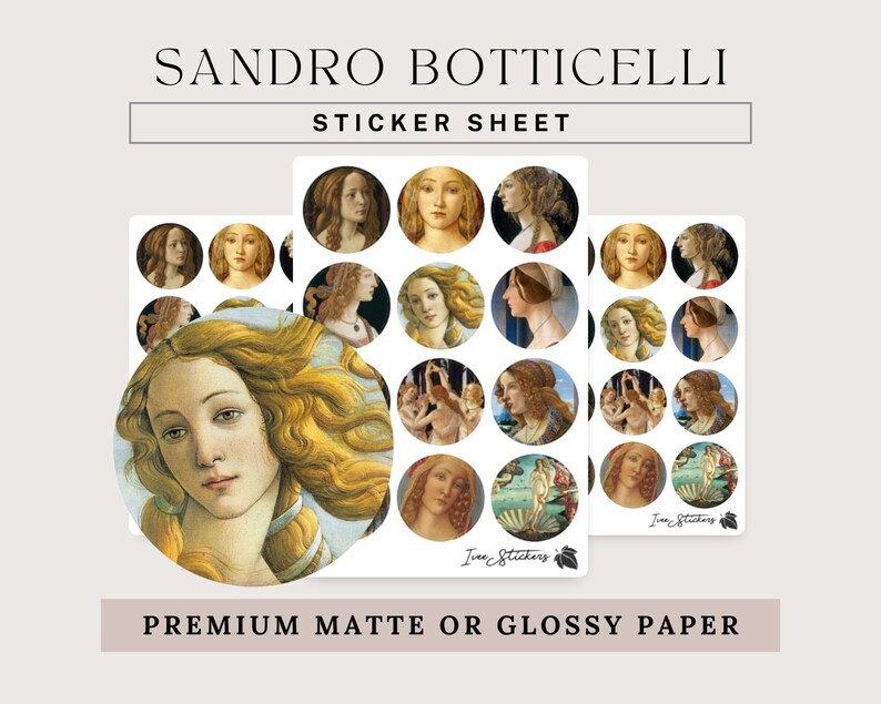 Sandro Botticelli Sticker Sheet Renaissance Art Stickers for Planners ...