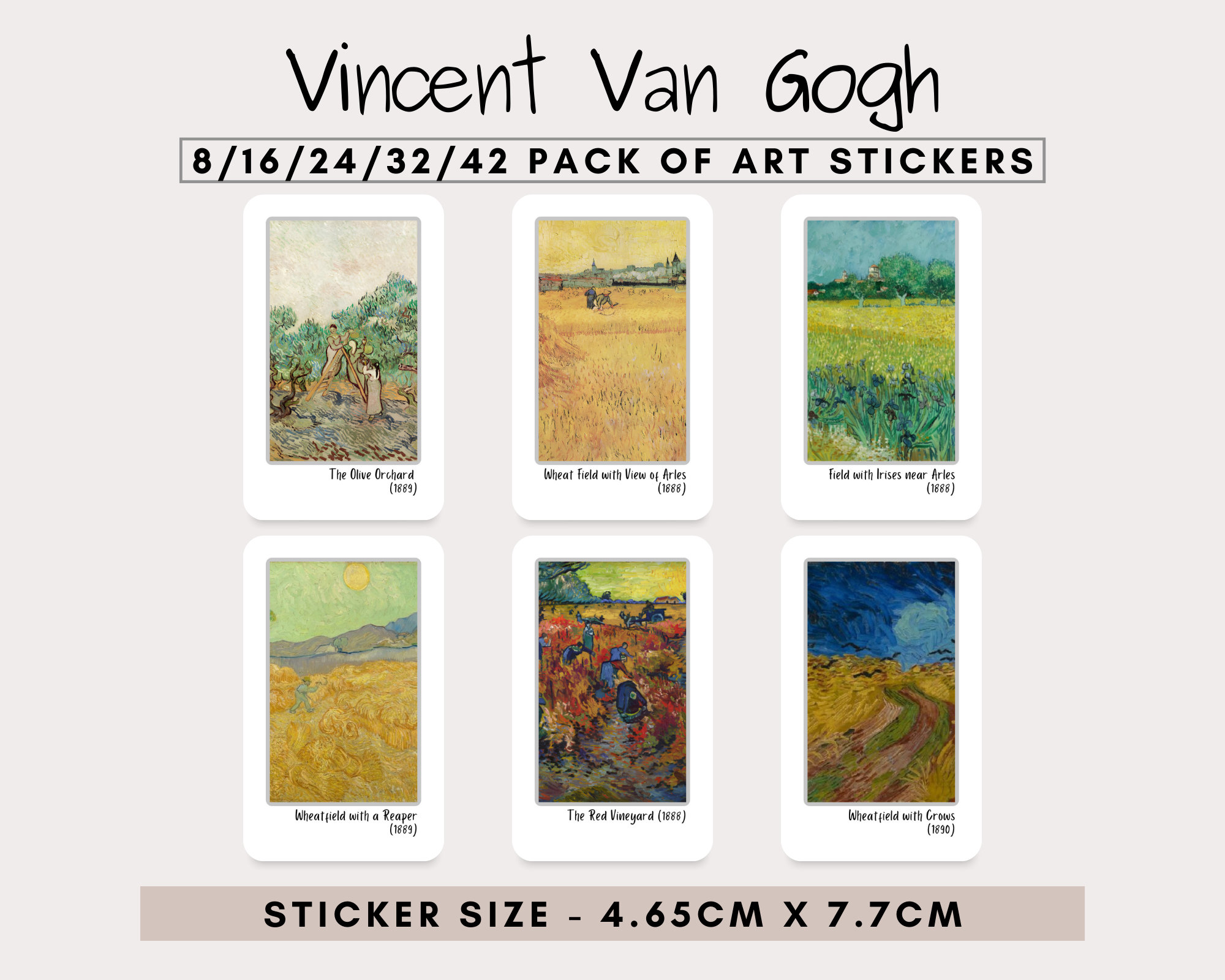 Vincent Van Gogh Stickers Fine Art Stickers for Planners, Journals ...