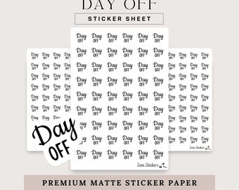 Day off Script Planner Stickers, Script Sticker for Planners, Bujo ...