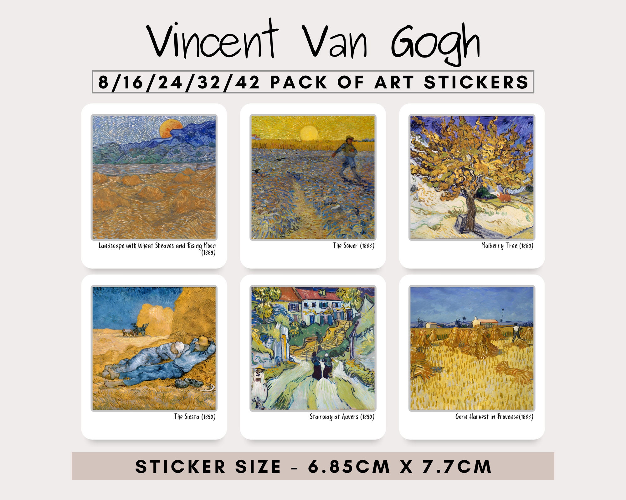 Vincent Van Gogh Stickers Fine Art Stickers for Planners, Journals ...