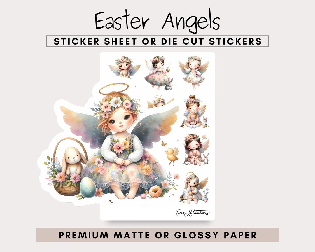 Easter Angels Sticker Sheet or Die Cut Stickers - Etsy