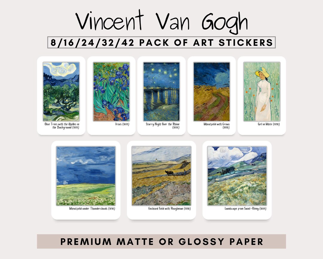 Vincent Van Gogh Stickers Fine Art Stickers for Planners, Journals ...