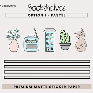 Bookshelf Stickers Build a Bookshelf Sticker Sheet Reading Journal Book ...