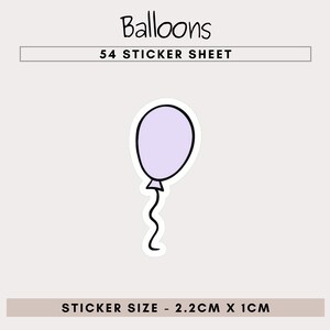 54 Balloon Sticker Sheet Balloon Stickers for Planners, Journals ...