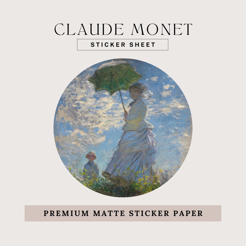 Claude Monet Sticker Sheet Art Stickers for Planners, Journals and Scrapbooks - Etsy