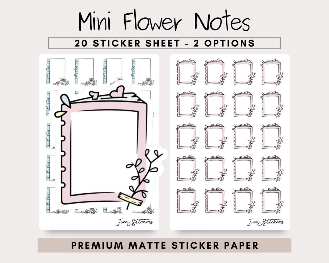 Mini Flower Sticky Notes Sticker Sheet Planner Sticky Notes Stickers - Etsy