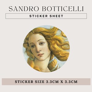 Sandro Botticelli Sticker Sheet Renaissance Art Stickers for Planners ...