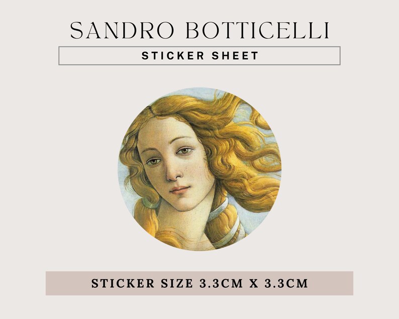 Sandro Botticelli Sticker Sheet Renaissance Art Stickers for Planners ...