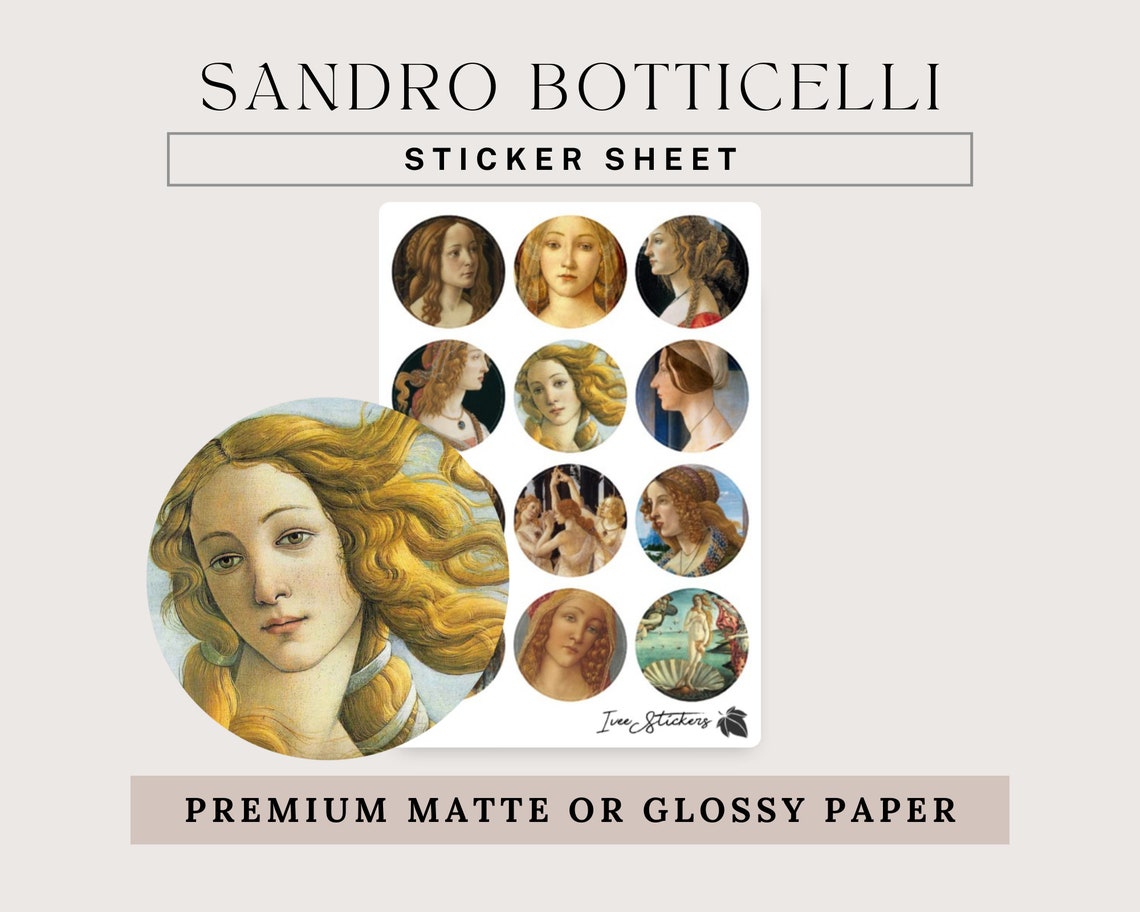 Sandro Botticelli Sticker Sheet Renaissance Art Stickers for Planners ...