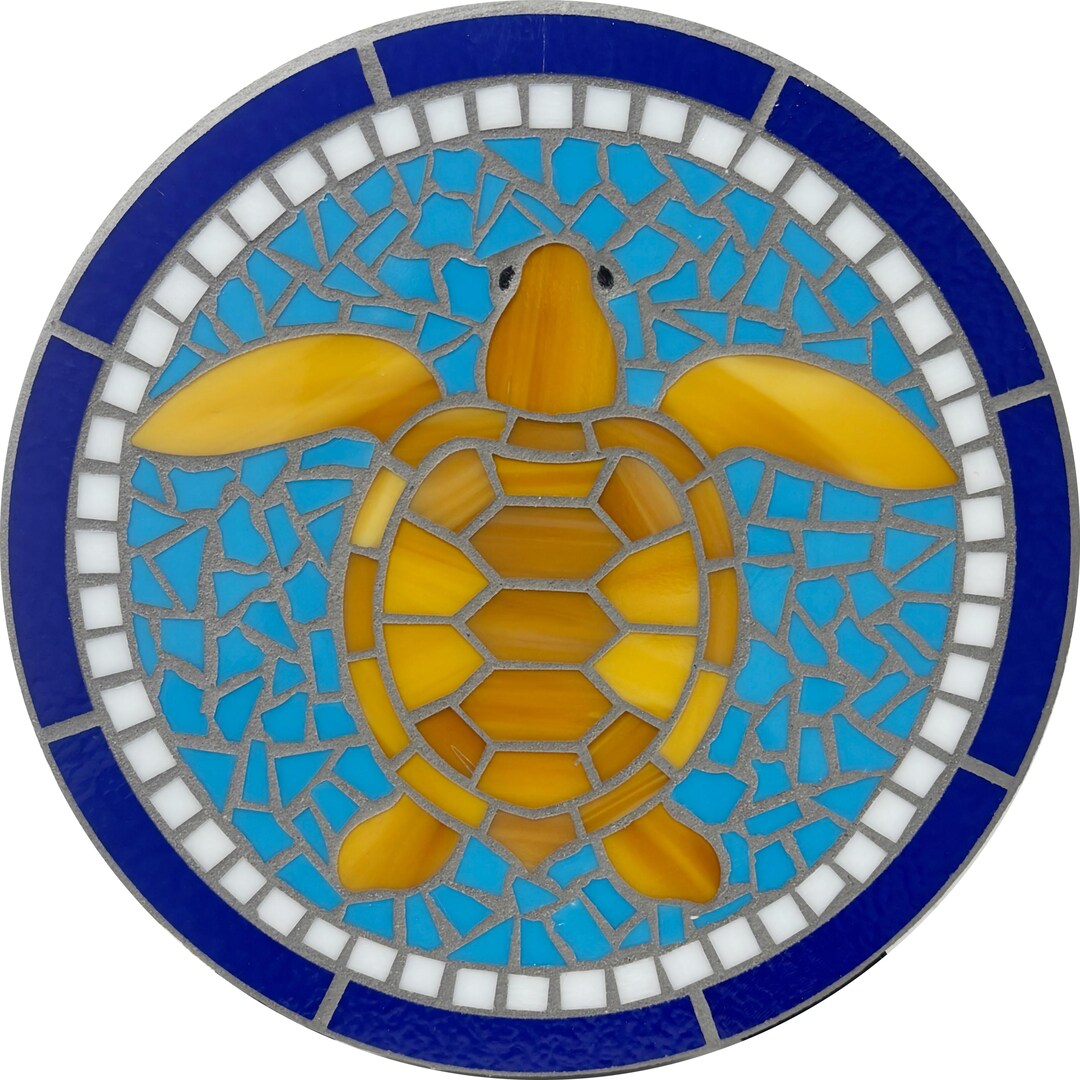 Sea Turtle Garden Steppingstone | Mosaic Garden Art | Outdoor Mosaic ...