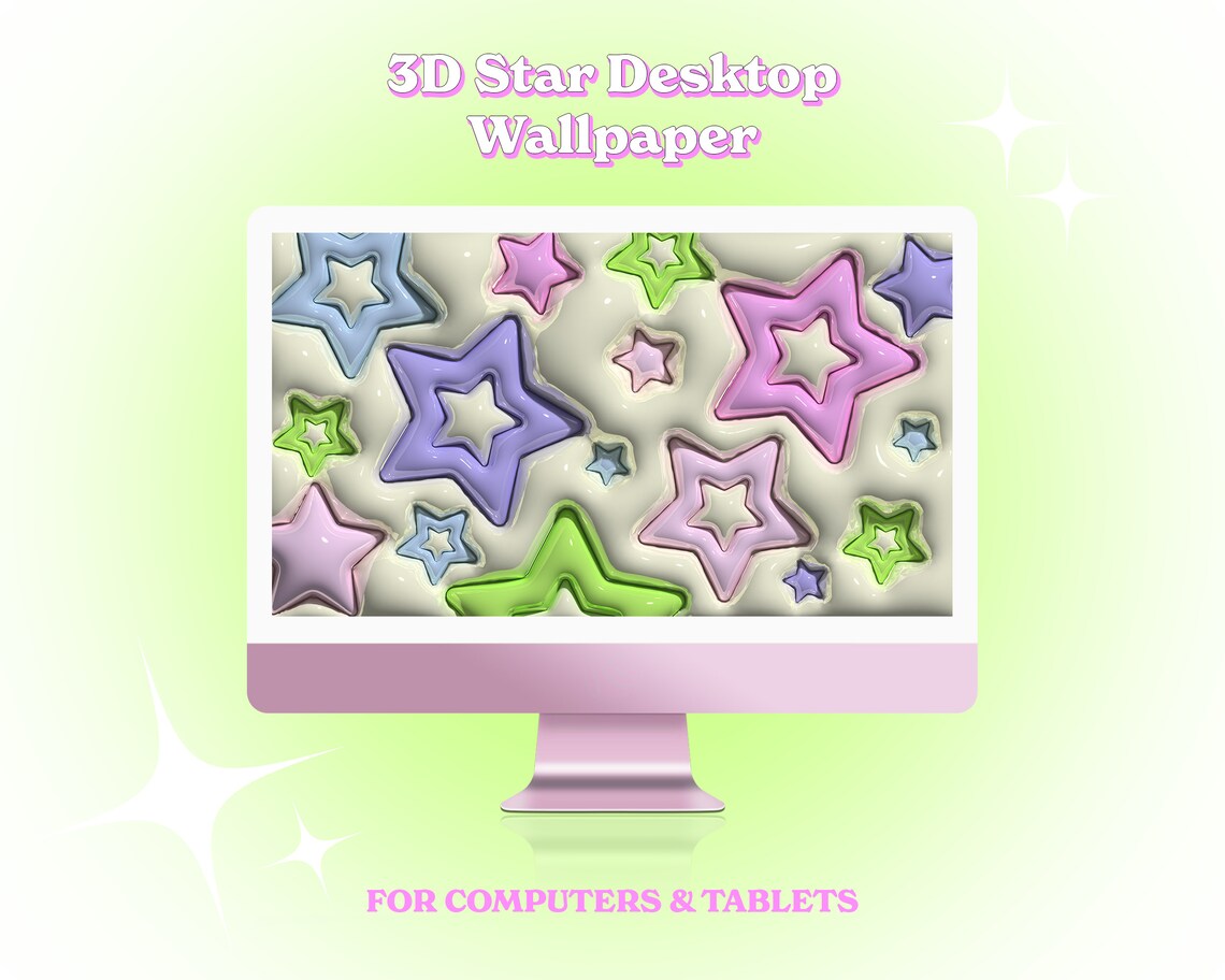 3D Star Desktop Wallpaper - Etsy