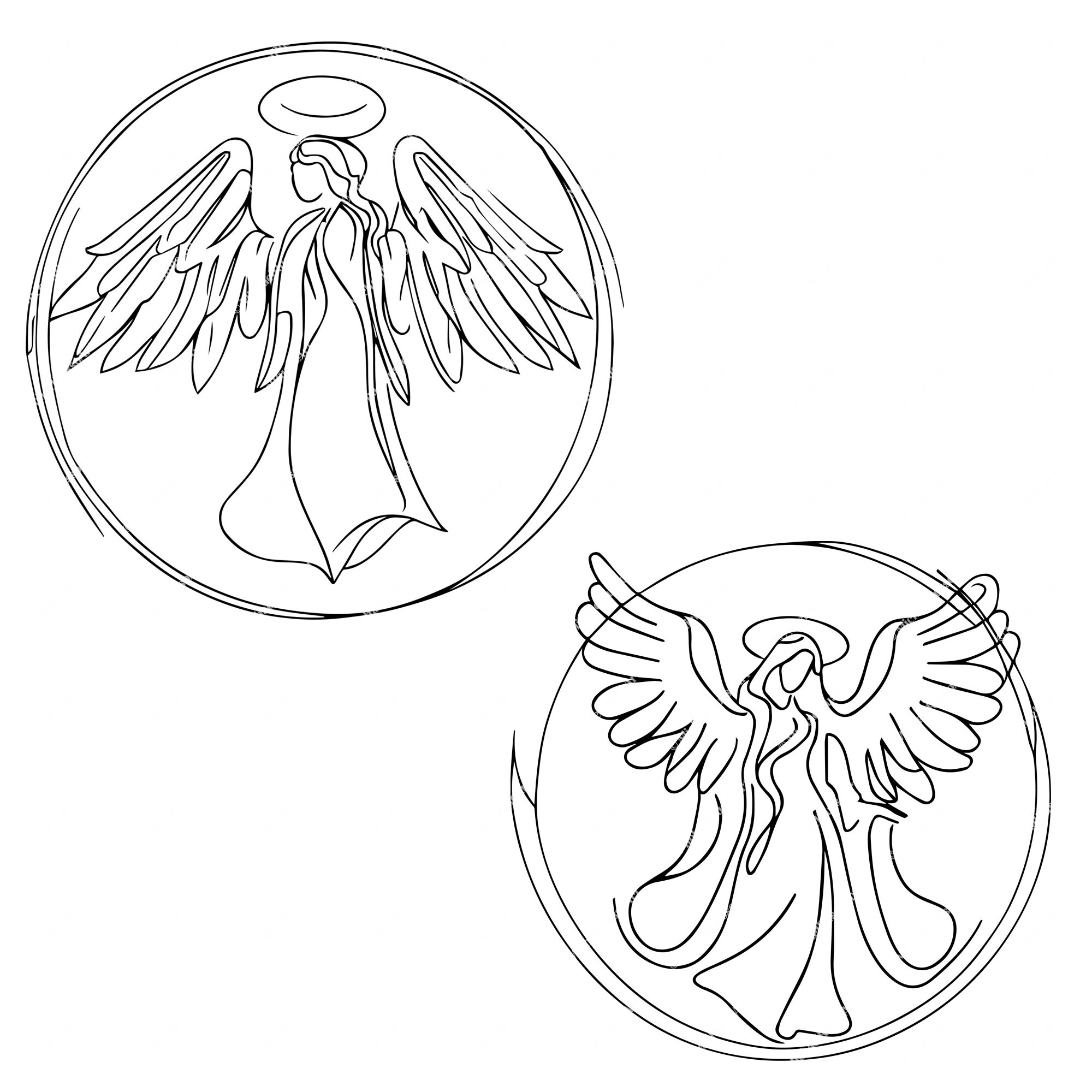 10 ANGEL DESIGNS - Digital Download - for Engraving, Printing and More ...