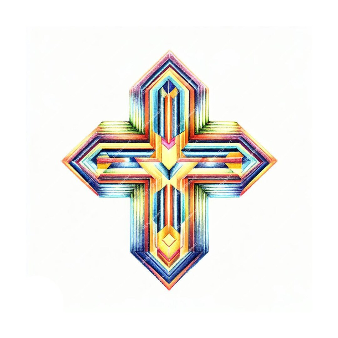 Christian Geometric Cross Clipart - Digital Download - for Printing and ...