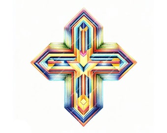 Christian Floral Cross Clipart - Digital Download - for Printing and ...