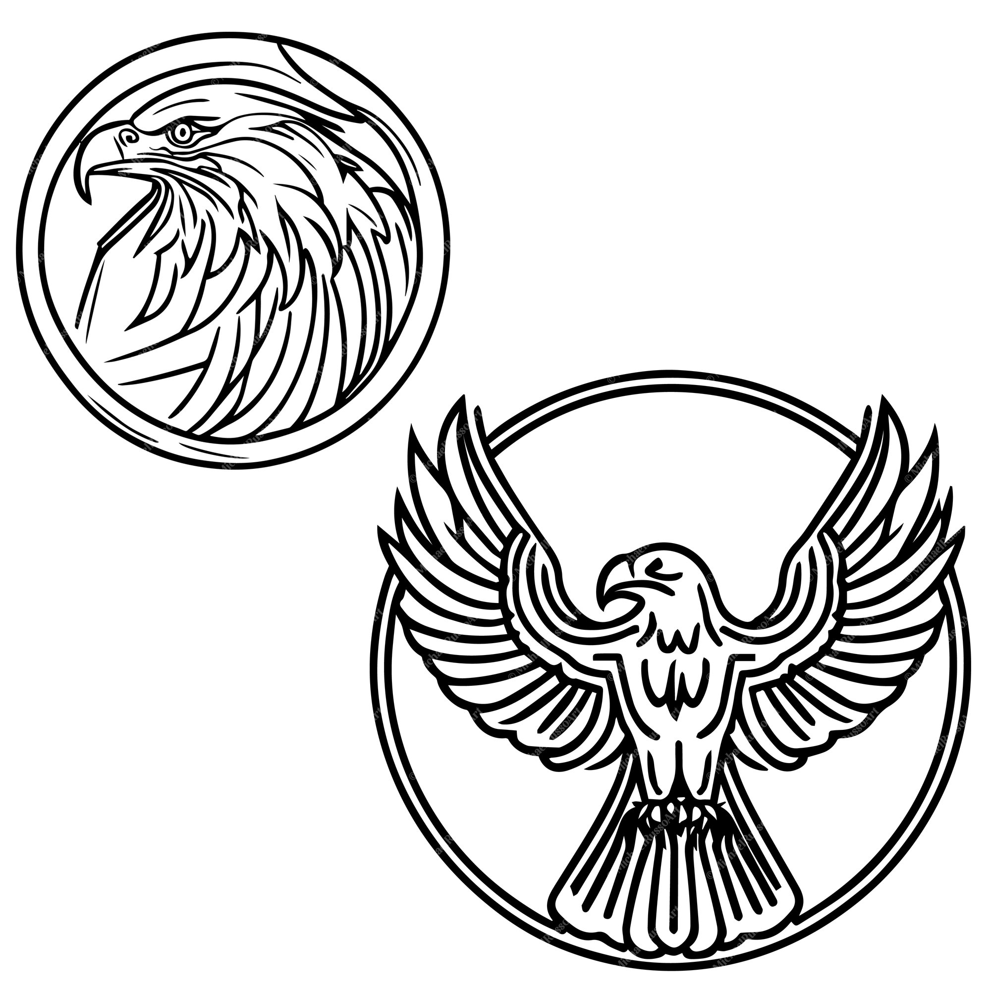 10 EAGLE DESIGNS - Digital Download - for Engraving, Printing and More ...