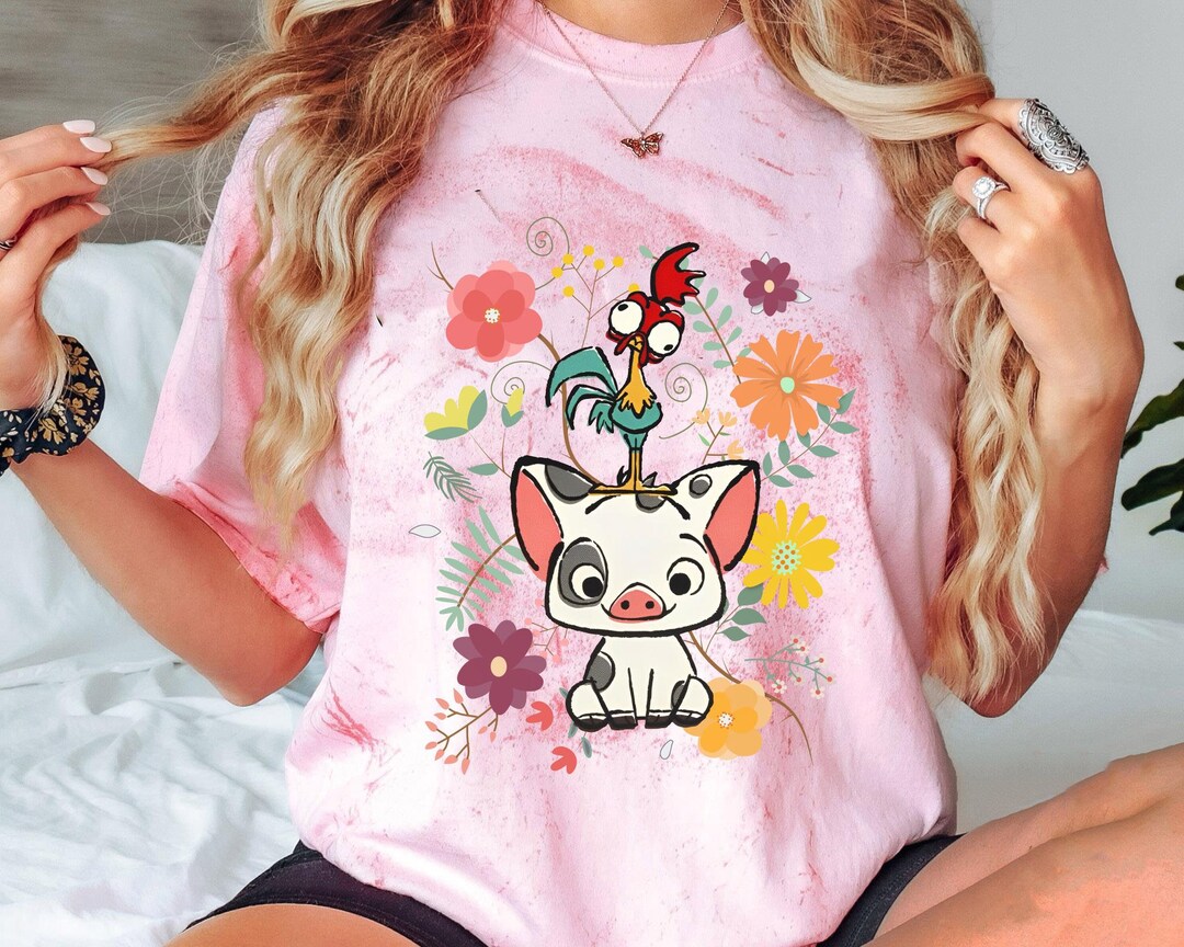 Retro 70S Floral Pua and Hei Hei Comfort Color Blast T-shirt, Disney ...
