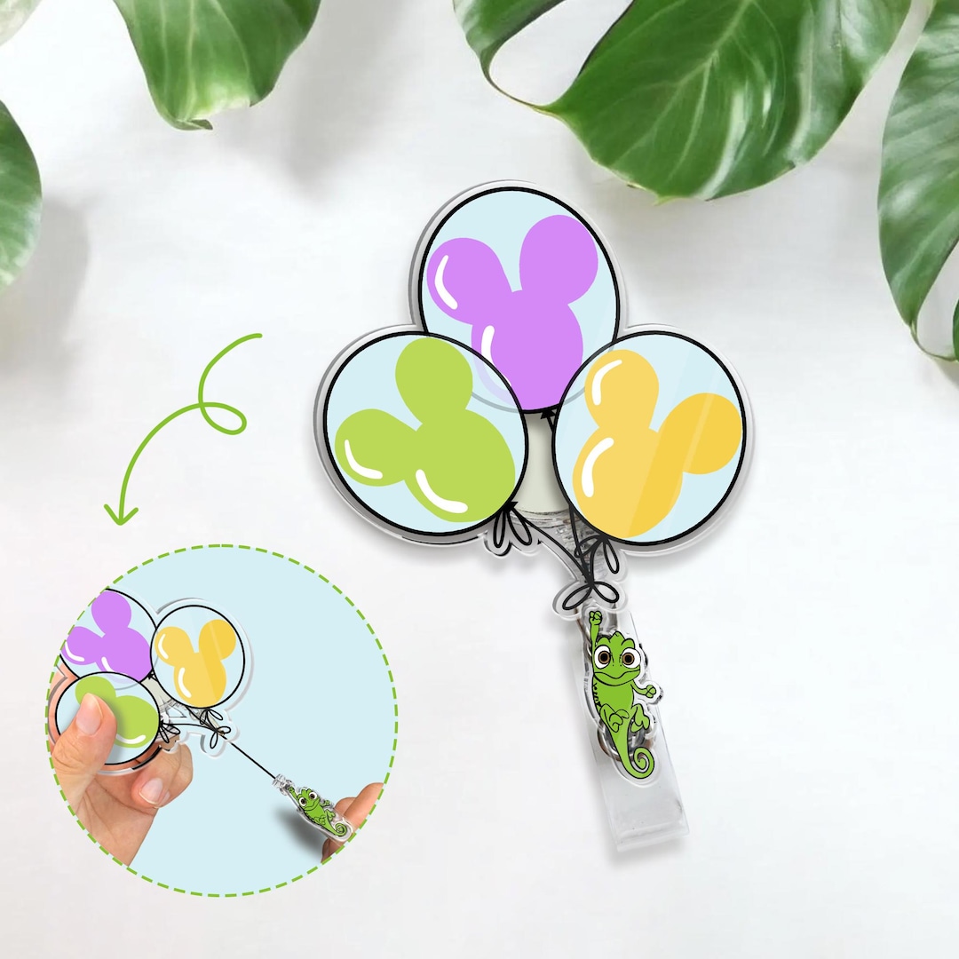 Disney Tangled Balloon Mickey Cute Pascal Badge Reel, at Last I See the ...