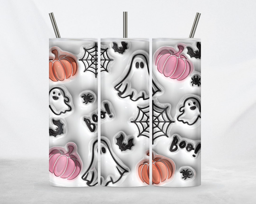 3D Inflated Puff Halloween Boo Boo Sublimation Tumbler Design Download ...