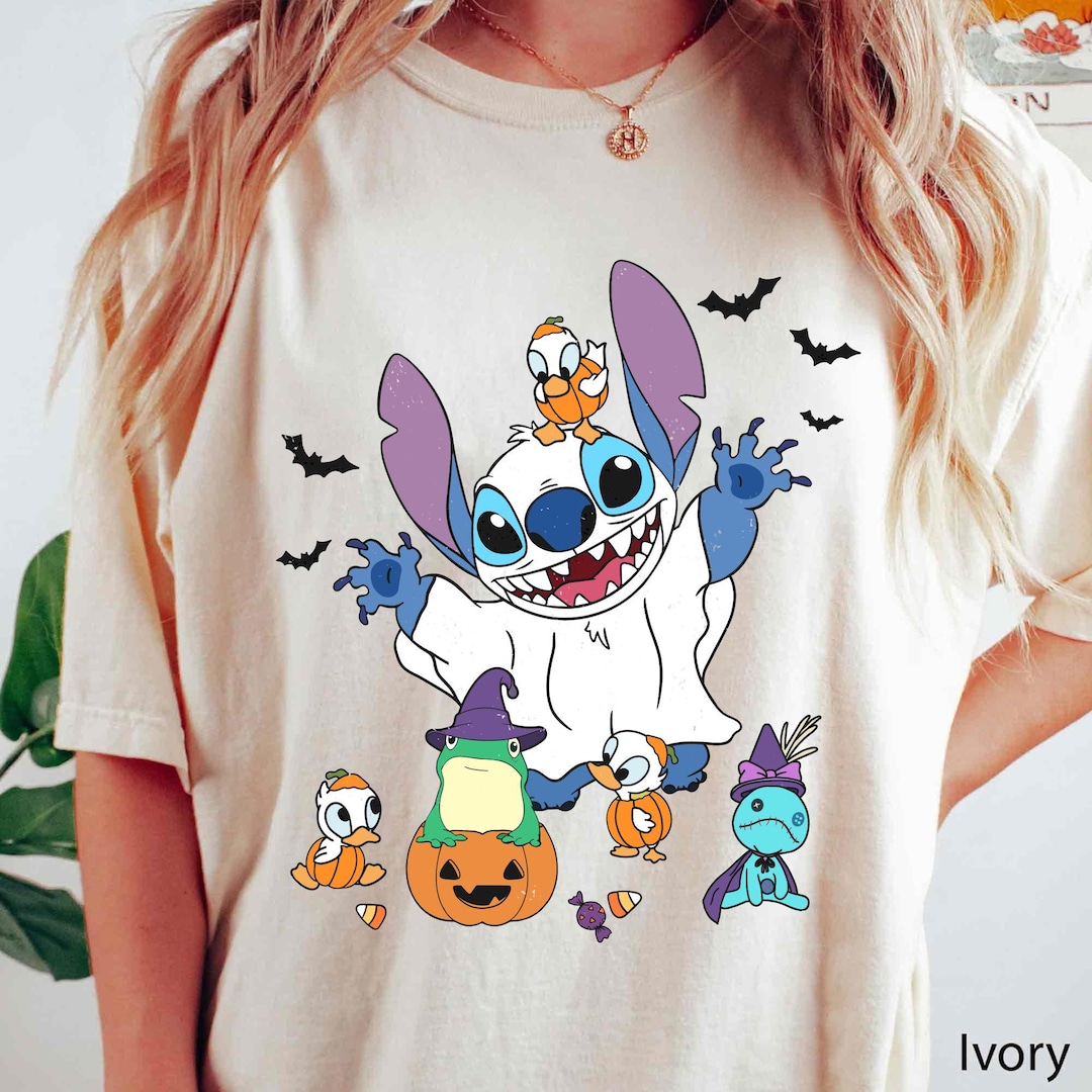 Stitch Boo Scrump Frog Ducks Pumpkin Halloween Comfort Colors Shirt ...