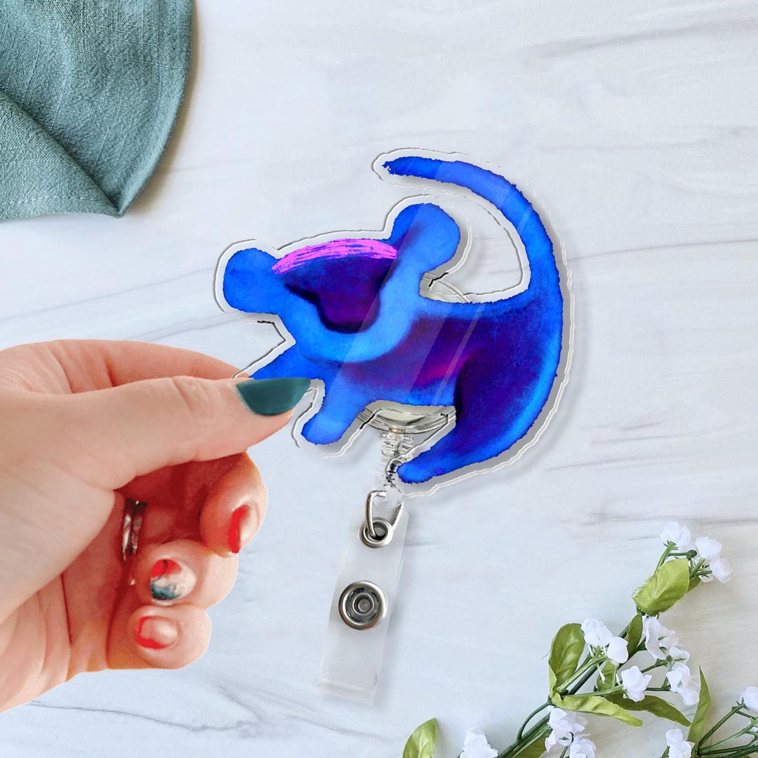 Disney Blue Hue Simba Cave Painting Badge Reel, the Lion King Badge ...