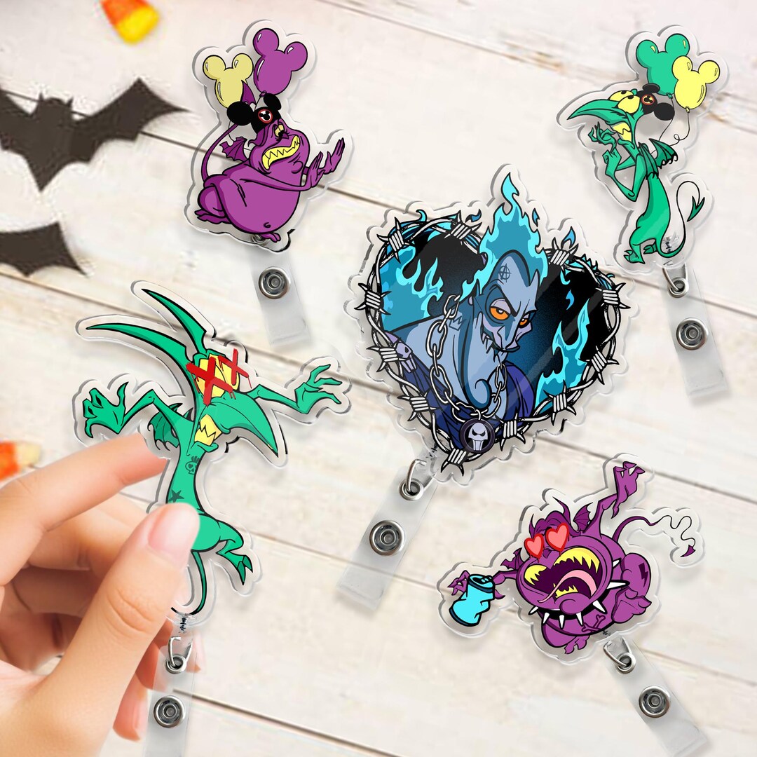 Hercules Characters Badge Reel, Hades Pain and Panic Badge, Retractable ...