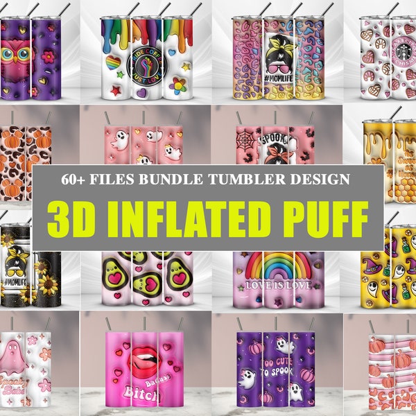 3d Puff Sublimation Tumbler Designs - Etsy