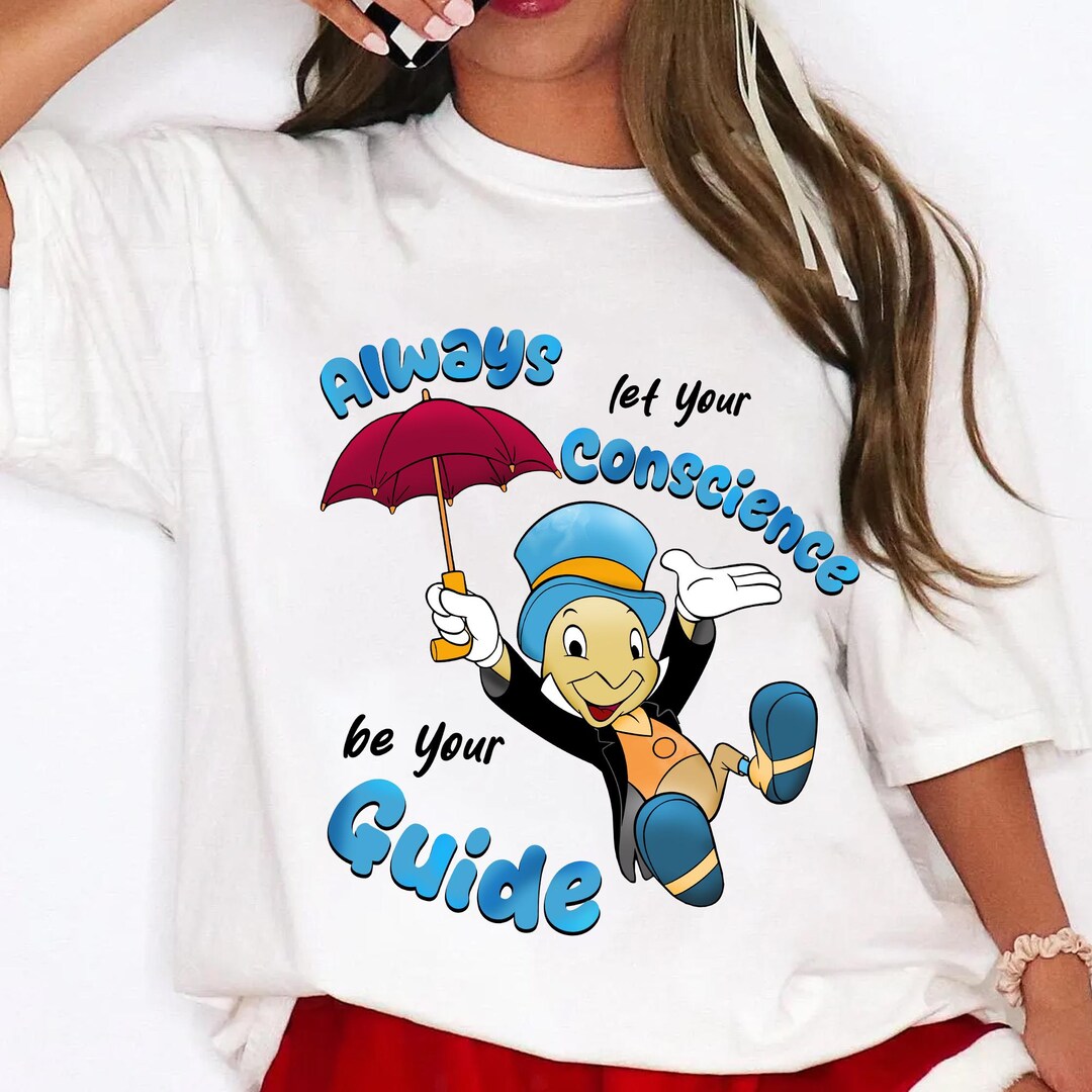 Disney Pinocchio Jiminy Cricket T-shirt, Always Let Your Conscience Be ...
