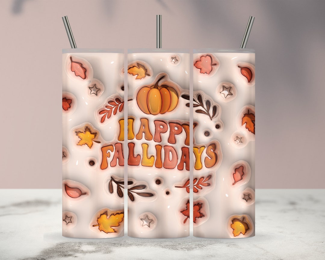 3D Inflated Puff Happy Fallidays Fall Autumn Season - Etsy
