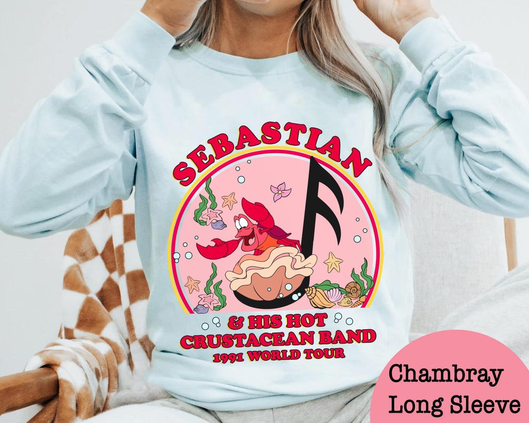 Disney Sebastian & Hits Hot Crustacean Band Shirt, the Little Mermaid ...