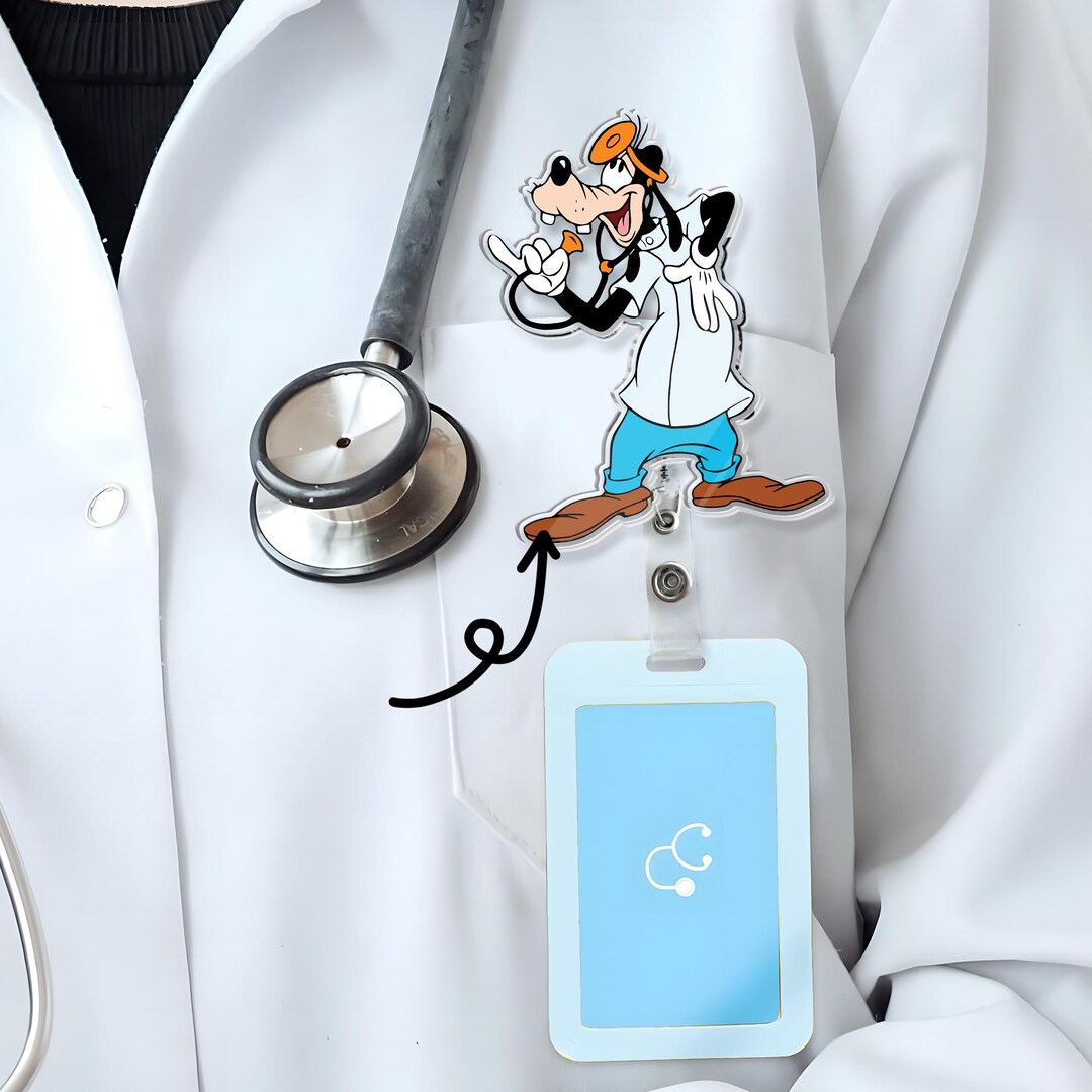 Custom Disney Nurse Goofy Badge Reel, Personalized Badge, Retractable ...