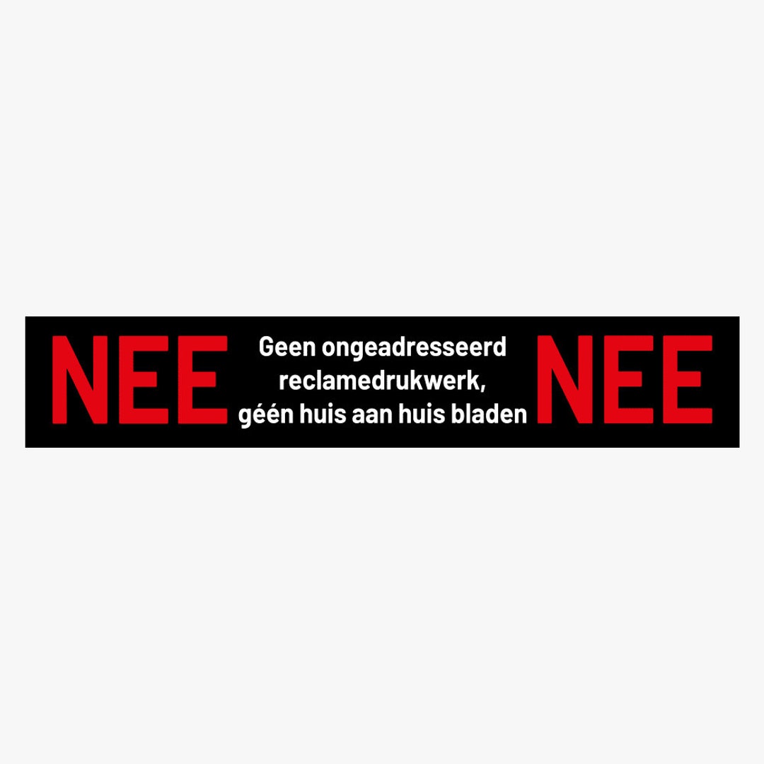 Nee Nee sticker 15x3cm - Etsy Nederland