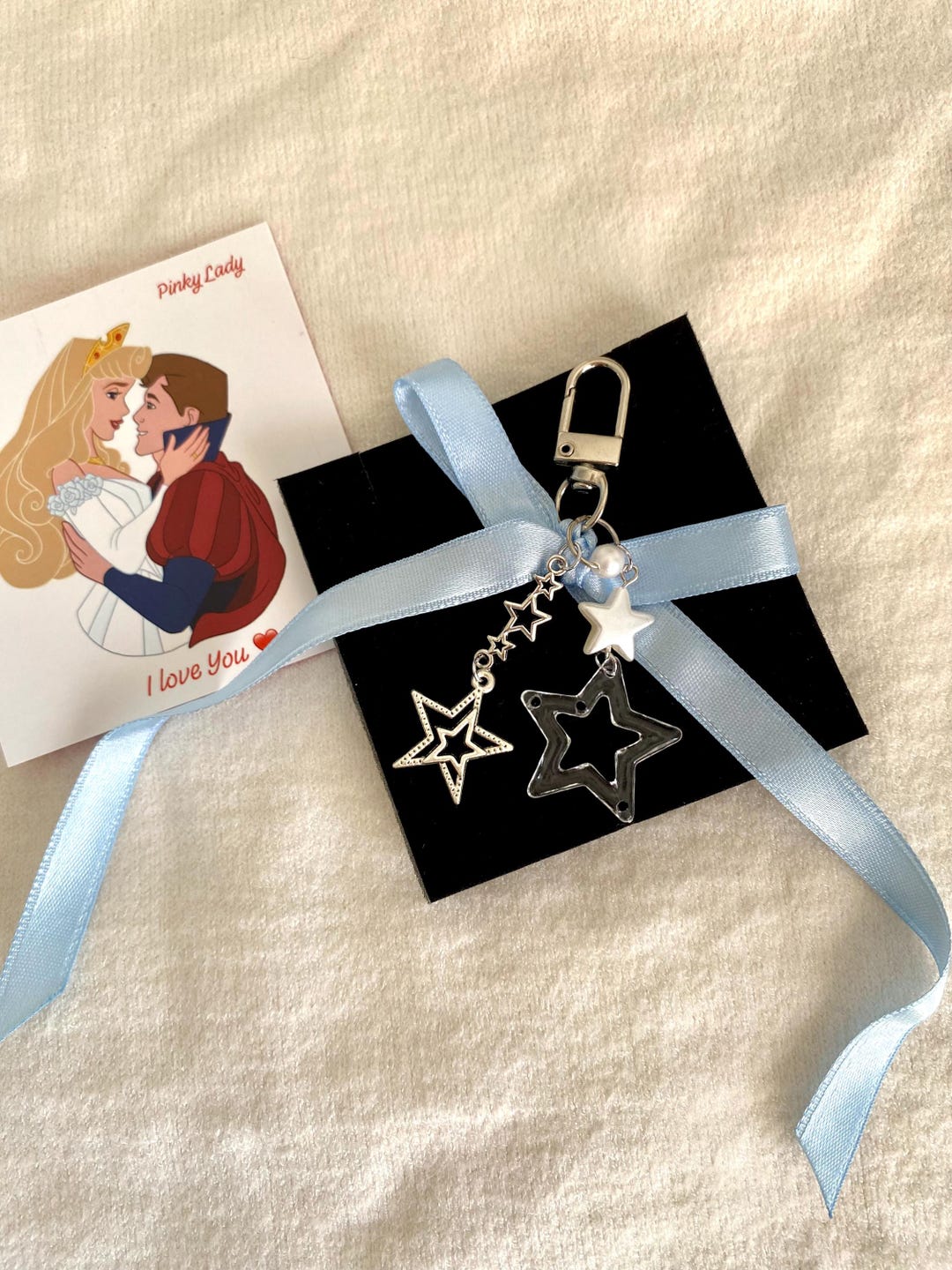 Blue Ribbon Bag Charm - Etsy