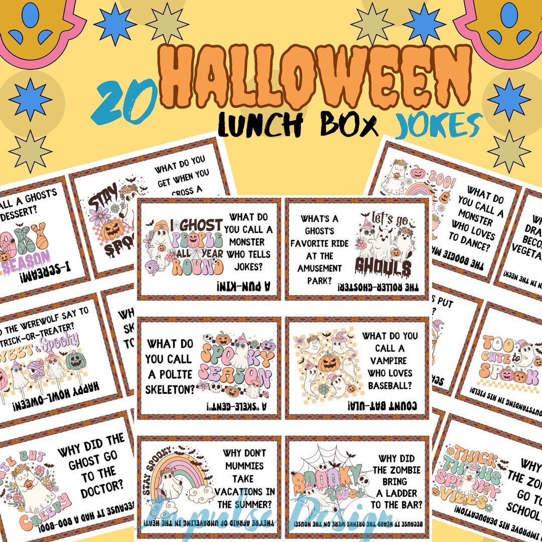 Halloween Lunch Box Jokes for Kids Printable Lunch Notes - Etsy