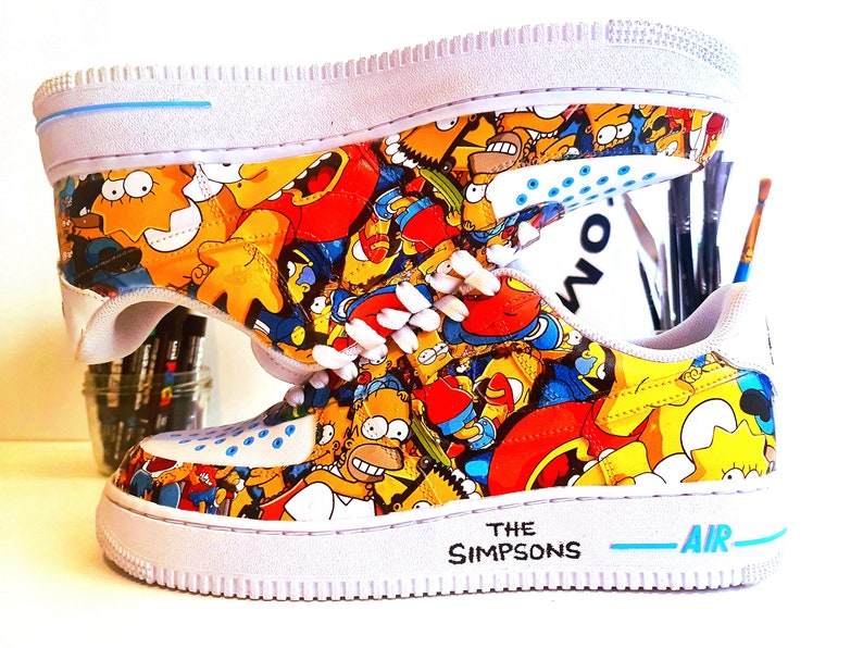 Nike Air Force 1 Custom the Simpsons - Etsy