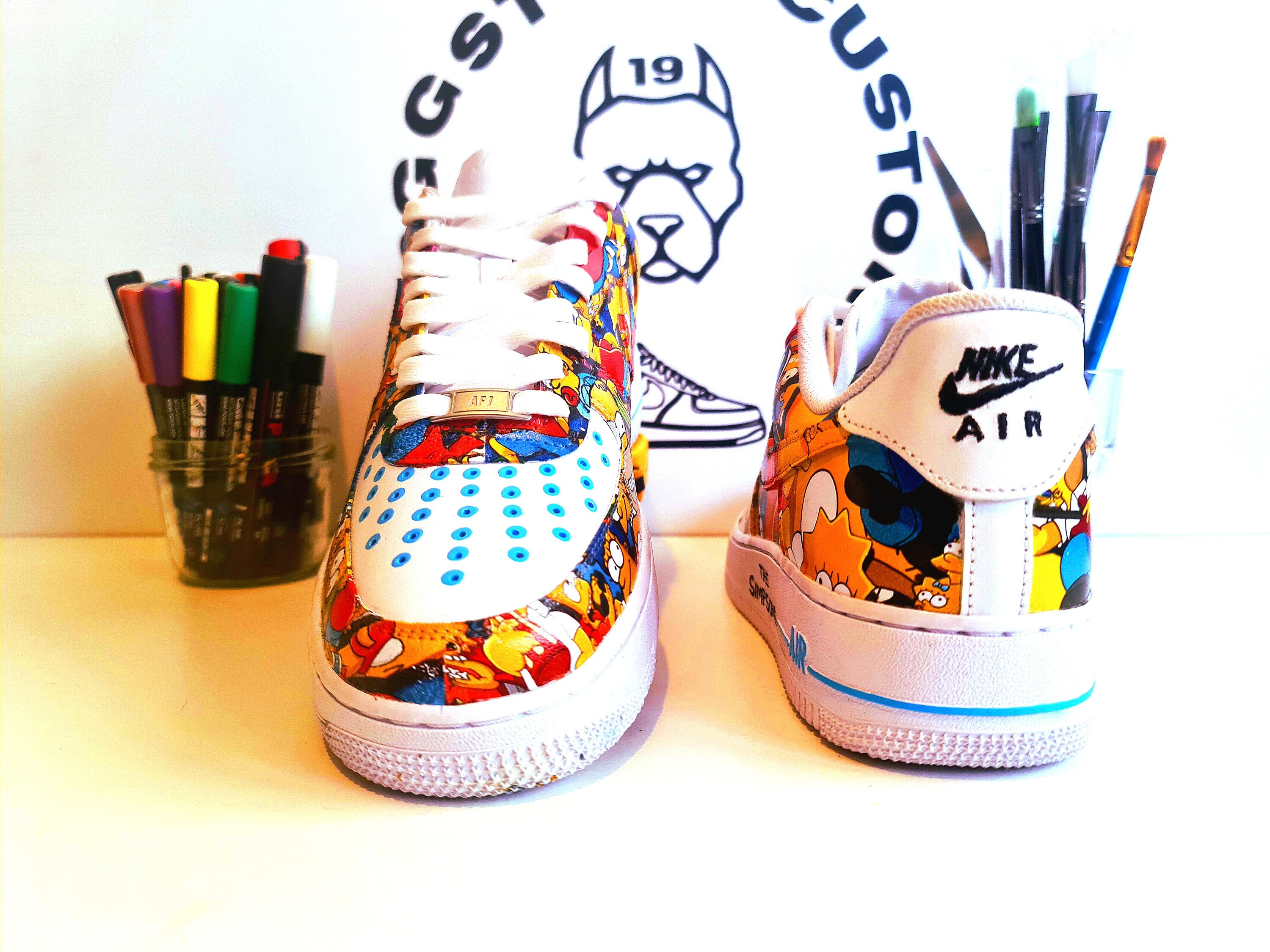 Nike Air Force 1 Custom "the Simpsons" - Etsy