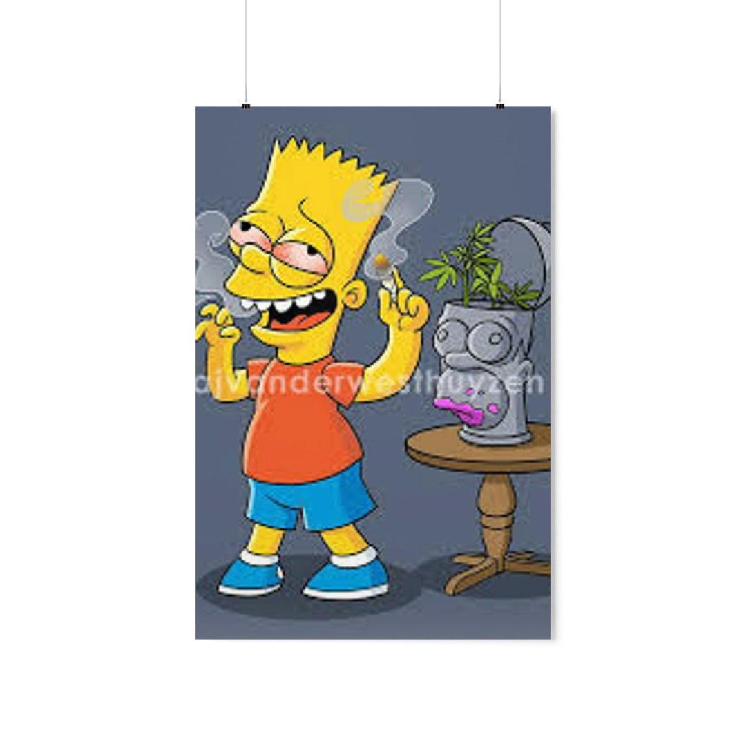 Bart Simpson Smoking Matte Vertical Posters - Etsy