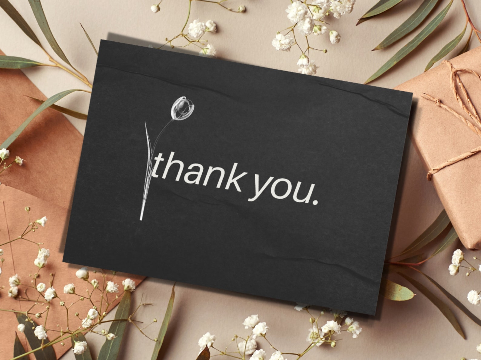 Printable Thank You Card Template | Elegant Customizable Design ...