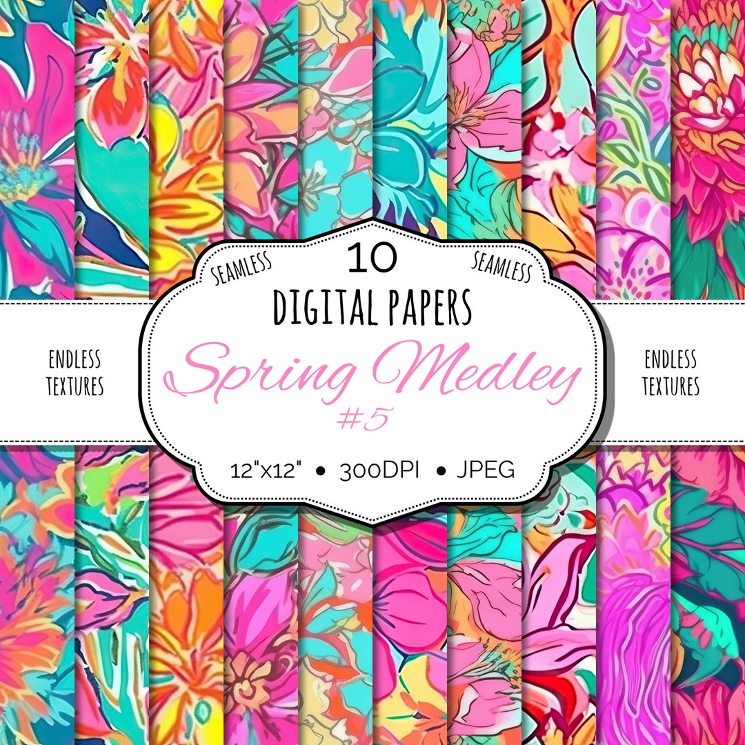 Beautiful Spring Floral Digital Paper - SEAMLESS - High Quality 12"x12 ...