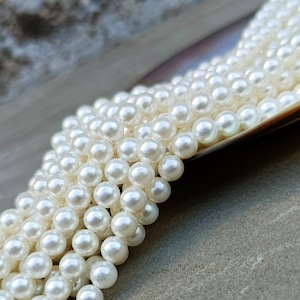 White Shell Pearl Round Beads, Glossy Round Shell Pearl, High Quality ...