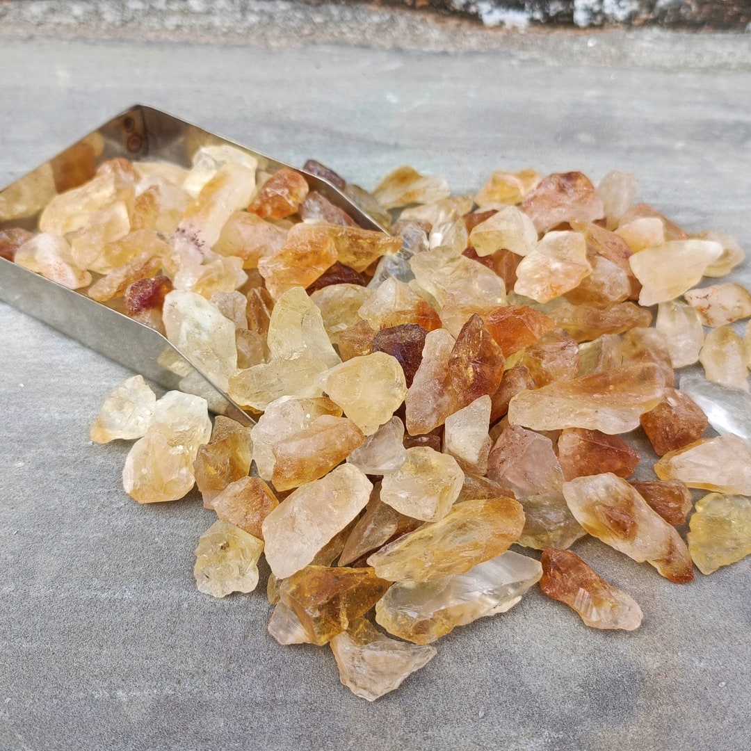 Citrine Rough Crystal Chips Citrine Stone, Raw Citrine Stone, Healing ...