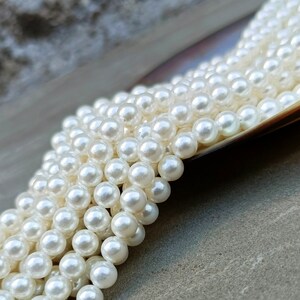 White Shell Pearl Round Beads, Glossy Round Shell Pearl, High Quality ...