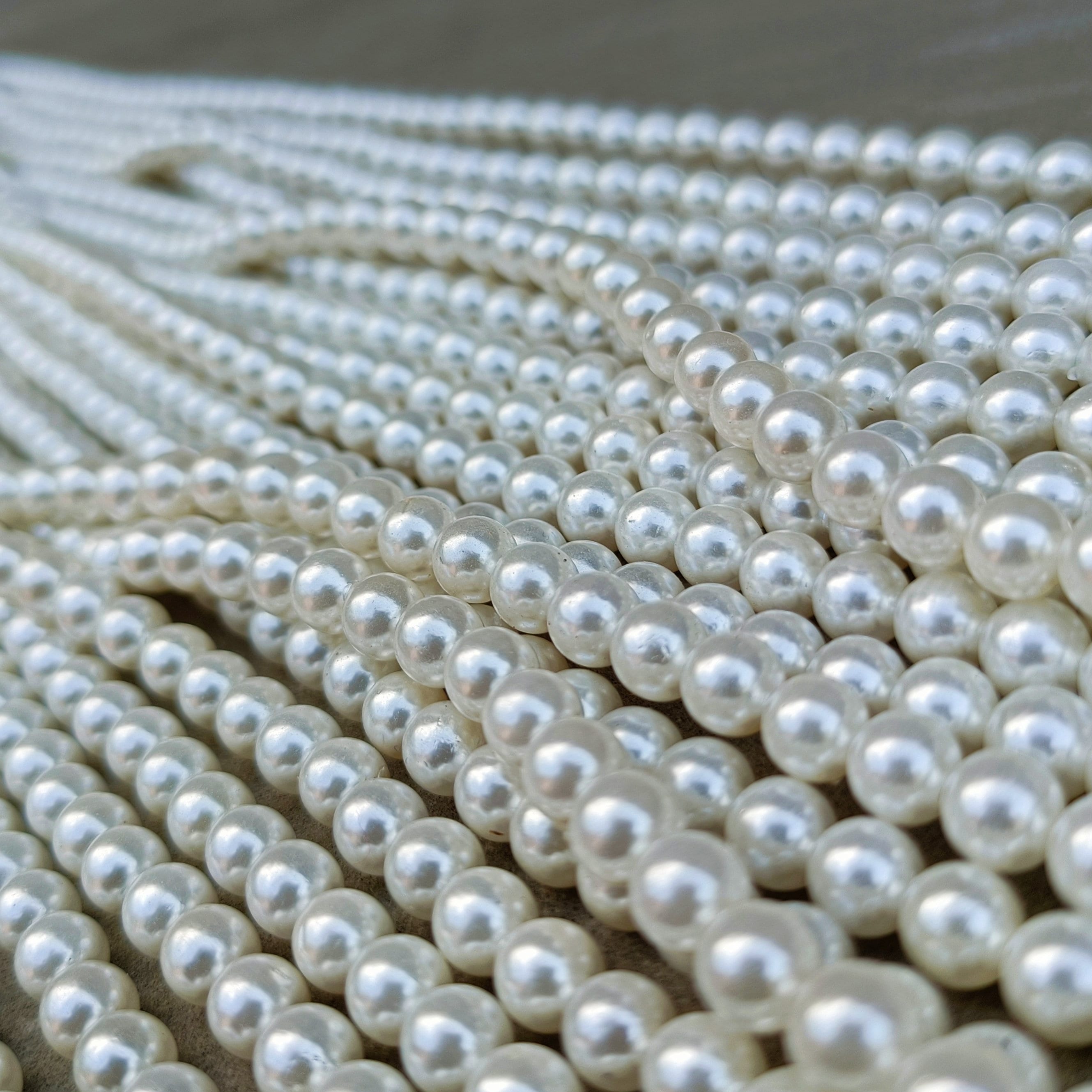 White Shell Pearl Round Beads Glossy Round Shell Pearl High - Etsy