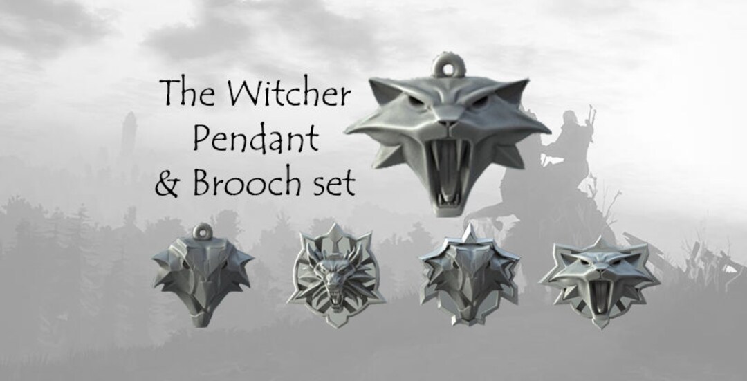 The Witcher Pendant and Brooch Sets for Cosplay, Jewelry or Accessory ...